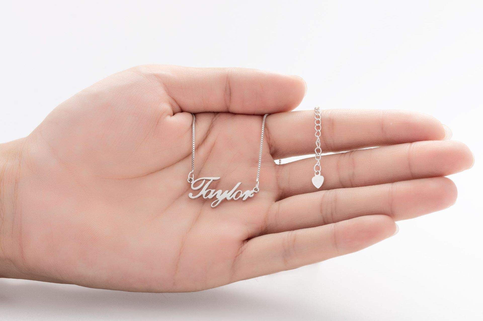 Lutilo 925 Sterling Sliver Custom Name Necklace Personalized Initial Necklaces Pendant Jewelry Gift for Her (Blessed)