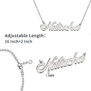 Lutilo 925 Sterling Sliver Custom Name Necklace Personalized Initial Necklaces Pendant Jewelry Gift for Her (Blessed)