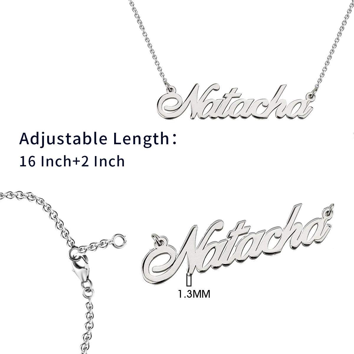 Lutilo 925 Sterling Sliver Custom Name Necklace Personalized Initial Necklaces Pendant Jewelry Gift for Her (Blessed)