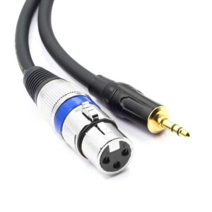 Disino XLR to 3.5mm (1/8 inch) Stereo Microphone Cable for Camcorders, DSLR Cameras, Computer Recording Device and More - 15ft