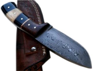 poshland bc-1092 handmade damascus steel 8 inches full tang skiner knife