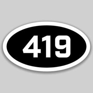 dhdm 419 area code sticker ohio toledo ashland bowling green city pride love | 5-inches by 3-inches | premium quality vinyl uv resistant laminate pd2594