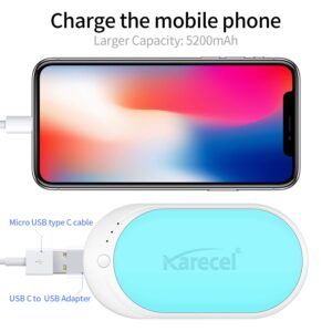 Karecel Hand Warmers Rechargeable, USB Hand Warmer Reusable 5200mAh Powerbank Portable Heater Battery Hot Pocket Warmer Electric Handwarmers, Great Gifts for Men and Women in Cold Wether Winter