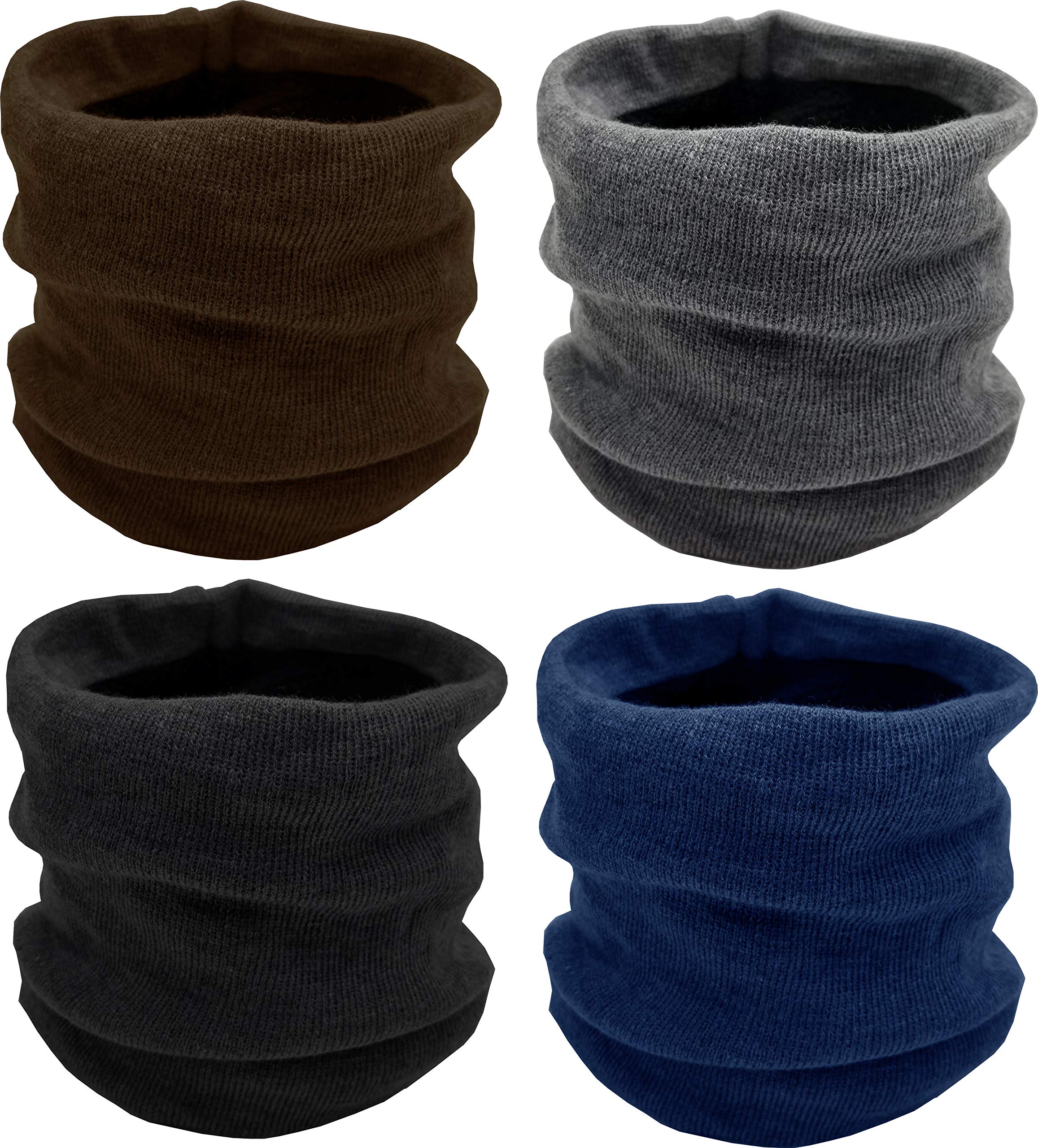 Winter Neck Gaiter, 12 Pack, Fleece Lined Interior Warm Cold Weather Scarf Wrap, Mens or Womens Bulk (12 Pack Assorted Solids)