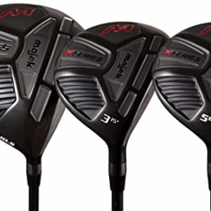 Senior Men's Majek K-Series High Launch 460cc 10.5° Driver and 3 5 Fairway Wood Set Golf Clubs, Right Handed Senior Flex with Premium Men's Arthritic Grip