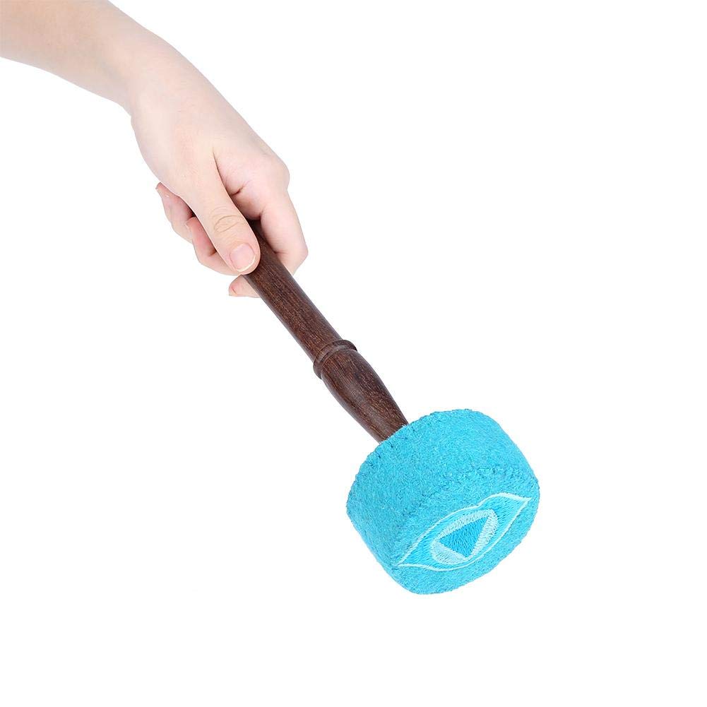 Hard Wood Felted Striker, Handmade Hard Wood Multi-purpose Tibetan Buddhism Singing Bowl Mallet Striker Stick for Meditation Chakra Healing Prayer and Yoga (Light blue)