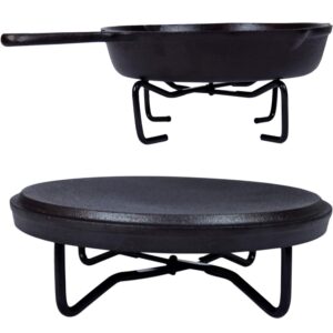 Pre-Seasoned Cast Iron Camp Dutch Oven, 4.1 qt, including Lid Lifter, Lid Stand and Silicone Handle Holders