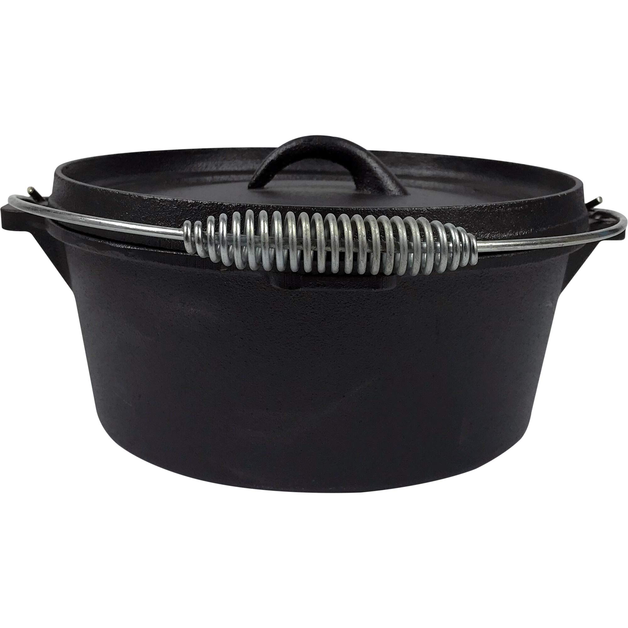 Pre-Seasoned Cast Iron Camp Dutch Oven, 4.1 qt, including Lid Lifter, Lid Stand and Silicone Handle Holders