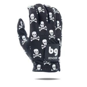 bg bender golf glove | wear on right | (crossbones, mens xl)