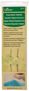 clover snag repair needles, silver 2 count