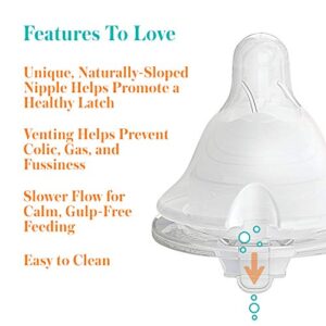 Evenflo Feeding Balance + Wide Neck BPA-Free Silicone Medium Flow Baby Bottle Nipple - 3 Months+, 6ct