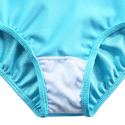 BAOHULU Gymnastics Leotards for Little Girls Stiching Ribbons One-piece Dance Outfit B164_LightBlue_4A