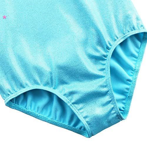 BAOHULU Gymnastics Leotards for Little Girls Stiching Ribbons One-piece Dance Outfit B164_LightBlue_4A