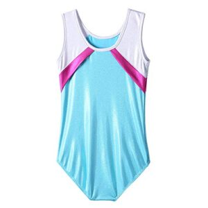 BAOHULU Gymnastics Leotards for Little Girls Stiching Ribbons One-piece Dance Outfit B164_LightBlue_4A