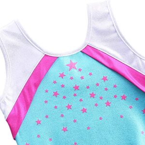 BAOHULU Gymnastics Leotards for Little Girls Stiching Ribbons One-piece Dance Outfit B164_LightBlue_4A