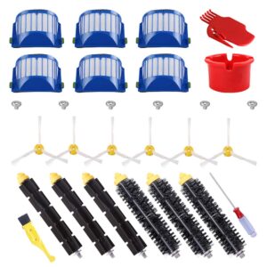 ecomaid replacement parts for irobot roomba 600 series 690 694 692 680 660 665 651 650 614 & 500 series 595 585 564,6 filter,6 side brush,3 pairs bristle and flexible beater brush