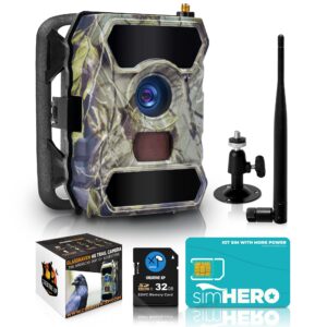 creative xp cellular trail camera wifi 16mp 1080p outdoor game camera with no-glow night vision motion activated ip54 waterproof for hunting or property security, 4g plus