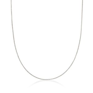 ross-simons 0.6mm 14kt white gold wheat-chain necklace. 18 inches