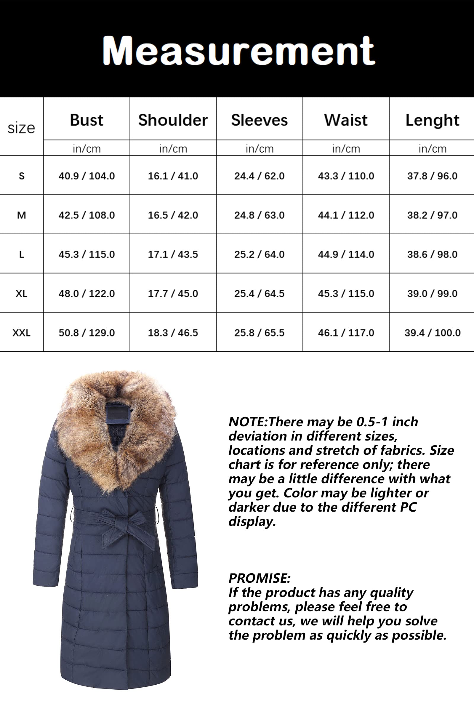 Bellivera Women's Winter Puffer Jacket Cold resistant patchwork plush lining Coat with Removable Fur Collar Hooded and Belted 5528BLUEL