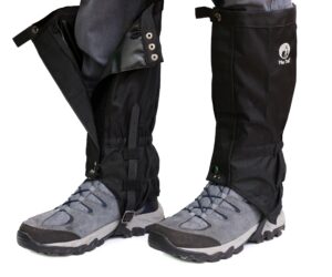 pike trail waterproof adjustable leg gaiters: for hiking in mud, sand, and snow - hunting, mountain climbing, or snowshoeing