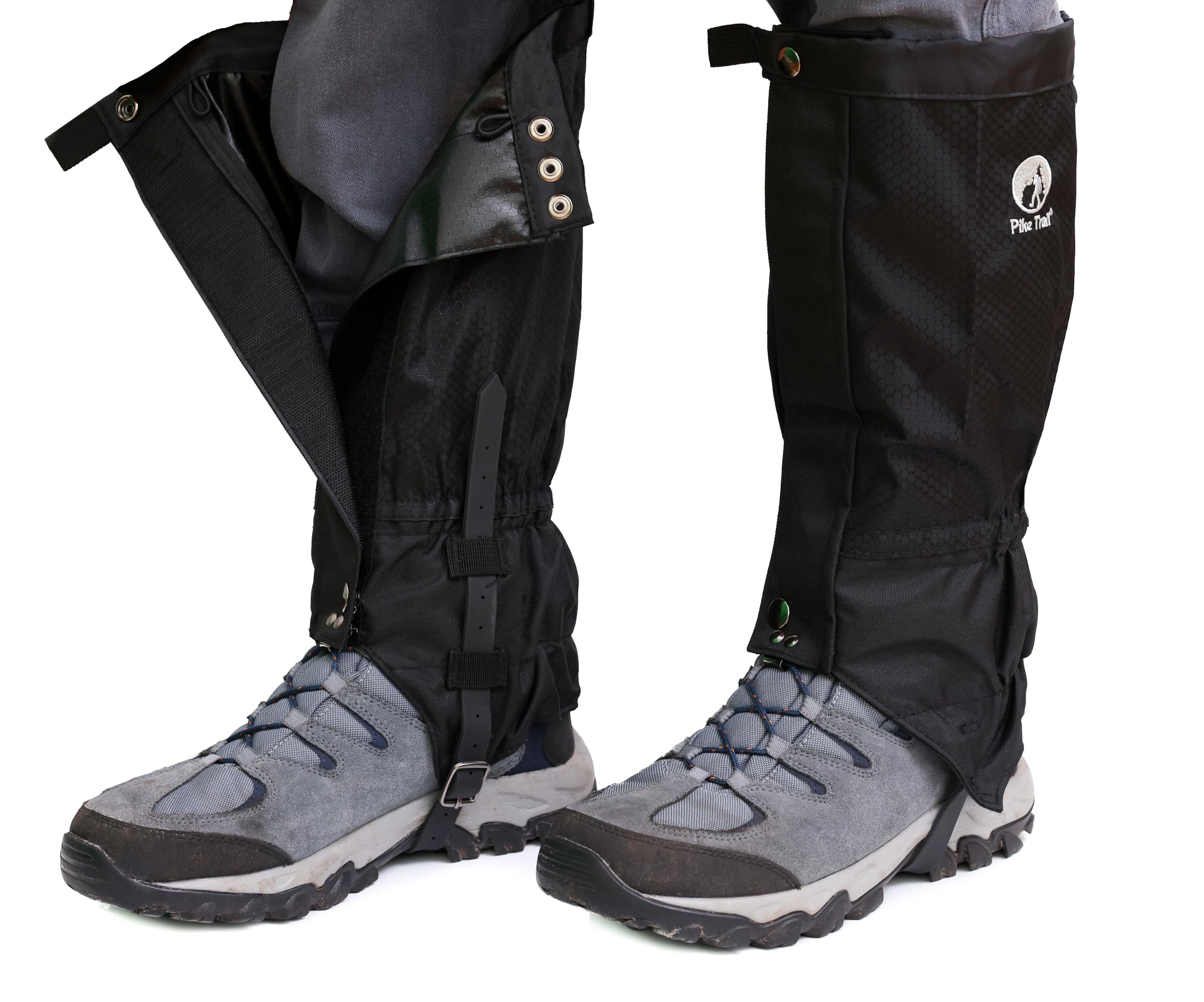 Pike Trail Waterproof Adjustable Leg Gaiters: For Hiking in Mud, Sand, and Snow - Hunting, Mountain Climbing, or Snowshoeing