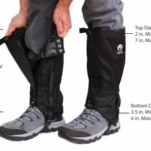 Pike Trail Waterproof Adjustable Leg Gaiters: For Hiking in Mud, Sand, and Snow - Hunting, Mountain Climbing, or Snowshoeing