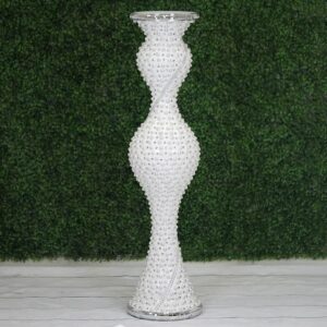 tableclothsfactory 40" magical mermaid style mirror mosaic and pearl studded floor vase wedding centerpiece for wedding banquet party event