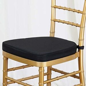 tableclothsfactory 50pcs black chiavari chair cushion for wood resin chiavari chairs party event decoration - 2" thick