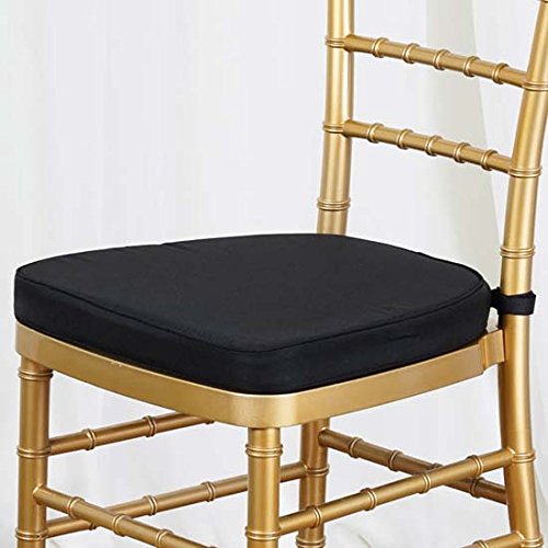 Tableclothsfactory 50PCS Black Chiavari Chair Cushion for Wood Resin Chiavari Chairs Party Event Decoration - 2" Thick