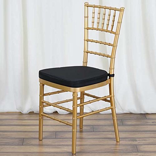 Tableclothsfactory 50PCS Black Chiavari Chair Cushion for Wood Resin Chiavari Chairs Party Event Decoration - 2" Thick