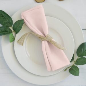 tableclothsfactory pack of 5 blush premium 17" x 17" washable polyester napkins great for wedding party restaurant dinner parties