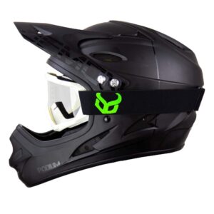 demon united podium black/black full face mountain bike helmet- bmx helmet- with demon viper mtb goggles- 3 goggle color options available (white goggle frame, xlarge)