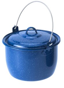 gsi outdoors convex kettle for soup, stew, or water pot - camping, enamelware, 4.25 qt