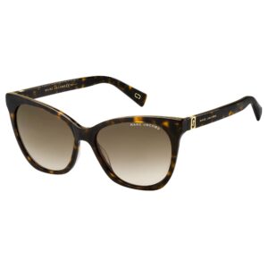 marc jacobs women's marc 336/s cat eye sunglasses, dark havana/brown gradient, 56mm, 16mm