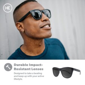 Knockaround Premiums Polarized Sunglasses for Men & Women - Impact Resistant Lenses & Full UV400 Protection, Black On Black Frames/Black Lenses