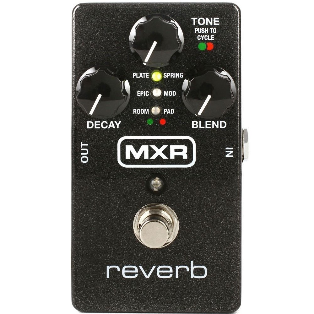 MXR M300 Reverb Analog Guitar Effects Pedal Bundle with 2 MXR Patch Cables, 6 Dunlop Picks, and 9V Power Supply