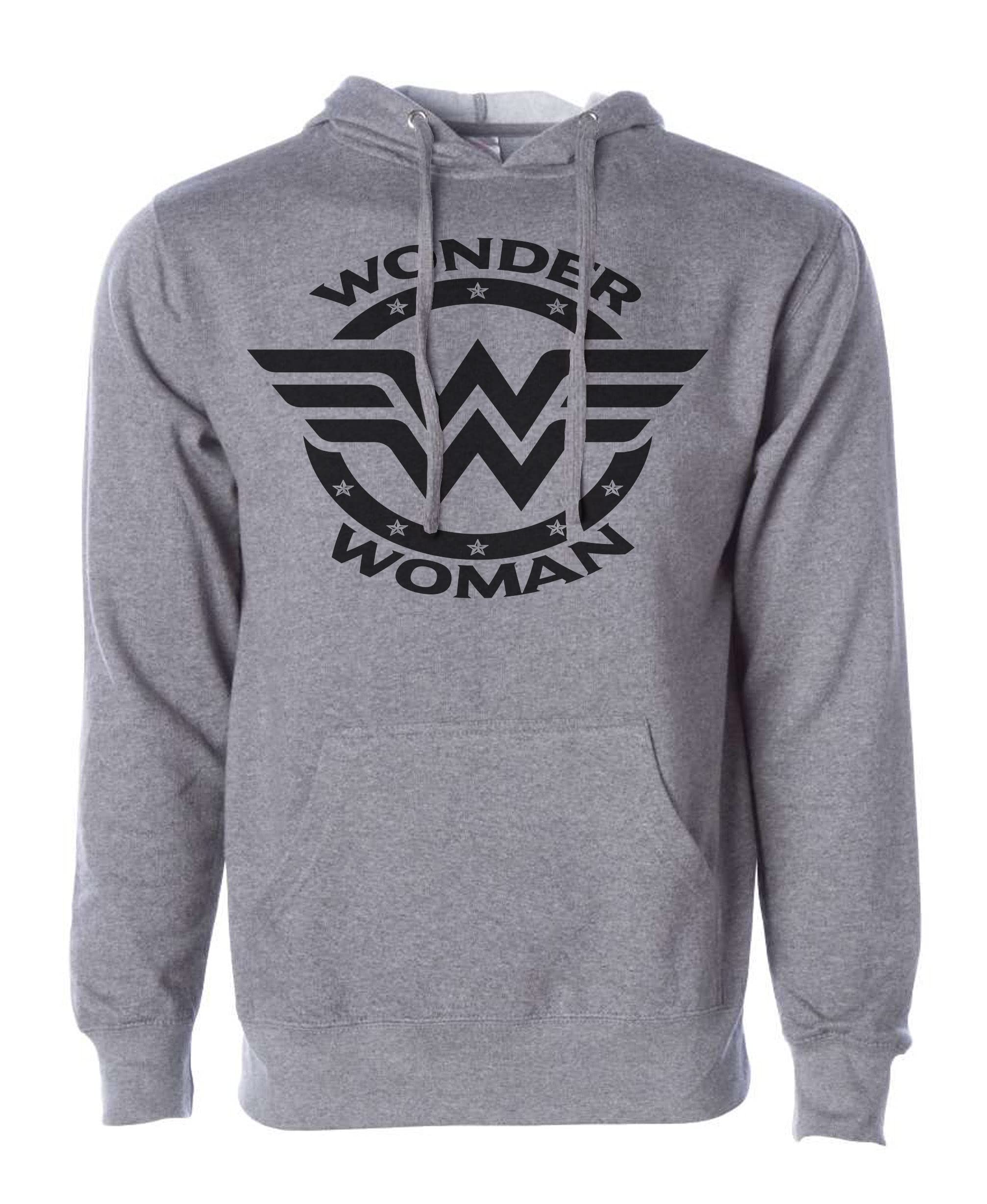 Womens Light Weight Champion Hoodies "Wonder Woman" Royaltee Superhero Workout Collection Small, Grey