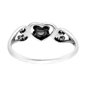 AeraVida Stunning Heart & Flower Themed .925 Sterling Silver Ring | Floral Crown Silver Ring for Women | Nature Inspired Anniversary Jewelry Gift (8)