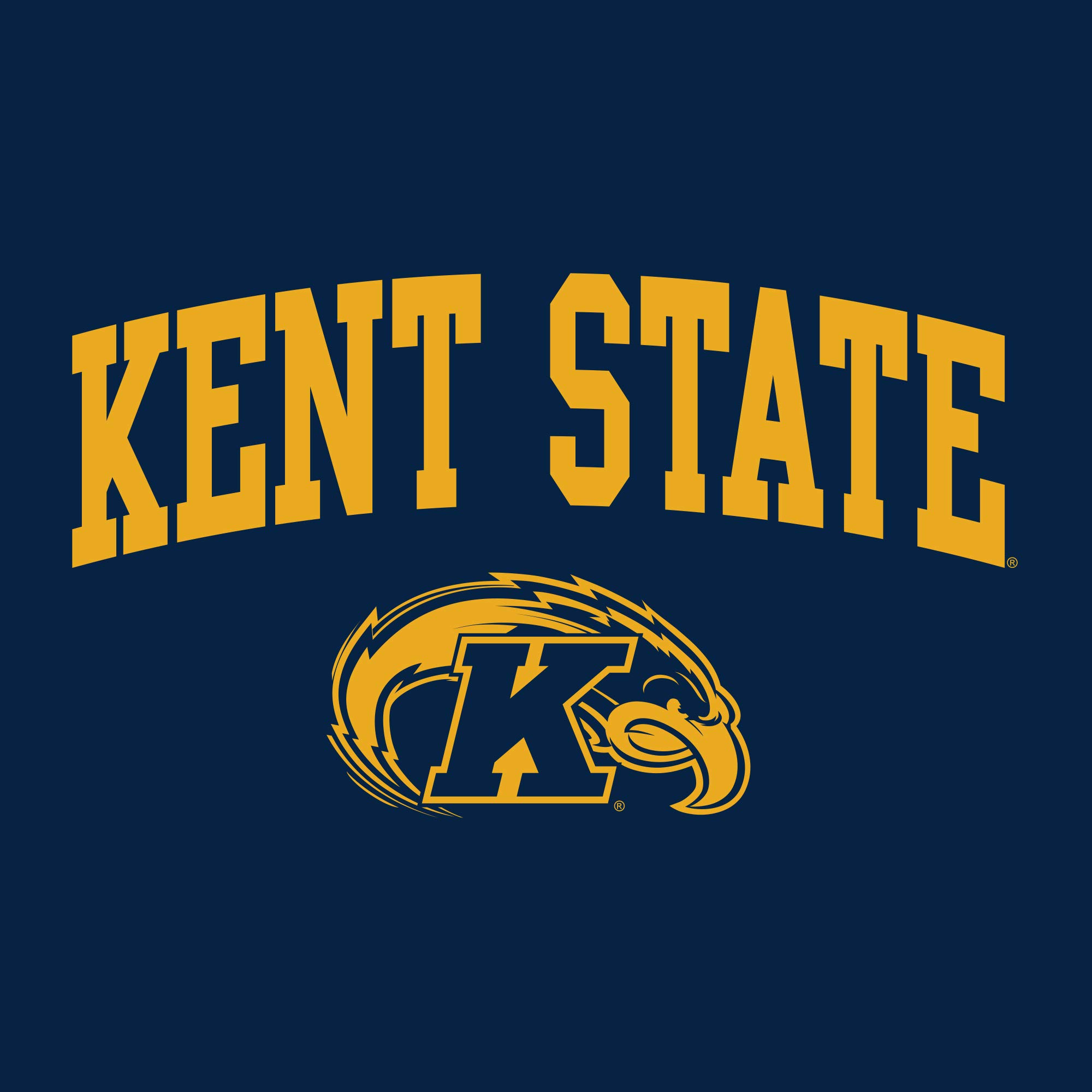 UGP Campus Apparel AL03 - Kent State Golden Flashes Arch Logo Long Sleeve - Medium - Navy