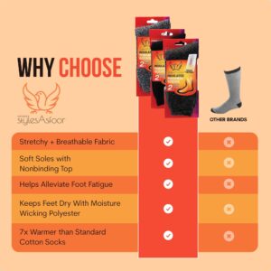 UNIQUE STYLES ASFOOR - Thermal Winter Socks for Men, Moisture-Wicking Warm Socks for Men, Hiking Socks & Ski Socks for Outdoors, 3 Pairs of Thick Socks for Men