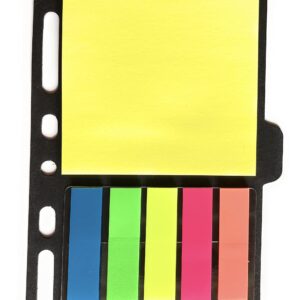 Sticky Notes and Tabs, 150 Count - 1 Yellow pad (3 inches x 3 inches) 5 Different Color Sticky tabs (1 3/4 inches x 1/2 inch)