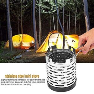 Camping Stove Camping Mini Heater Portable Stainless Steel Tent Heating Cover with Handle and Storage Bag Camping Warm Equipment