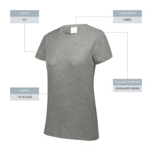 Augusta Sportswear womens Tri-blend T-shirt Short Sleeve, Grey Heather, Small US