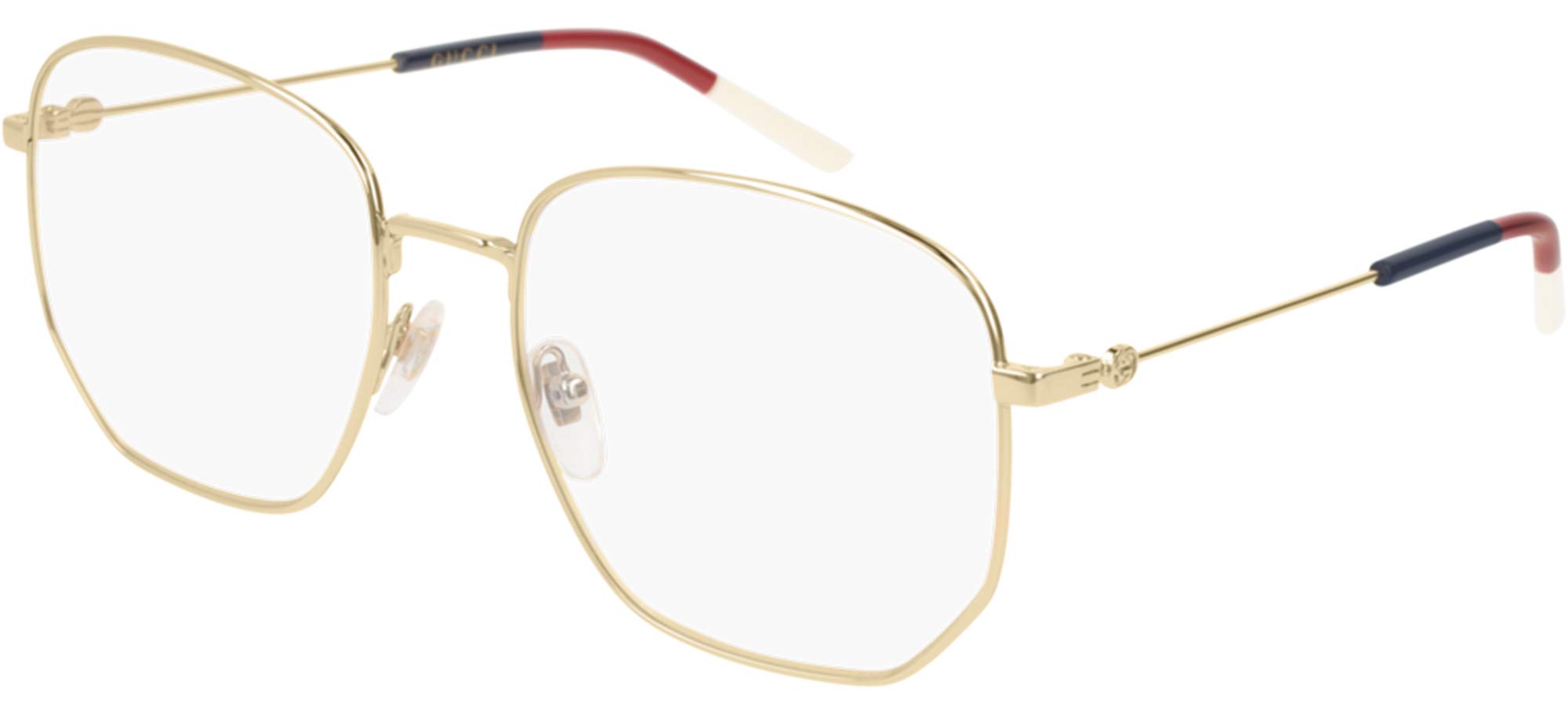 Gucci Octagonal Eyeglasses GG0396O 002 Gold/Sylvie 56mm 396