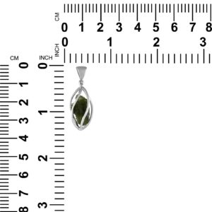 Starborn Rough Moldavite Silver Cage Pendant (35)