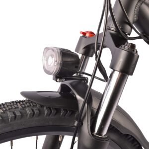 DJ Mountain Bike 750W 48V 13Ah Power Electric Bicycle, Matte Black, LED Bike Light, Fork Suspension and Shimano Gear