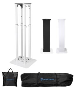 rockville totem moving head light stand+black+white scrims+carry bags (rtp32w)