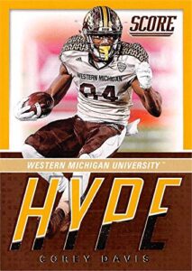 corey davis football card (western michigan) 2017 score hype rookie #6