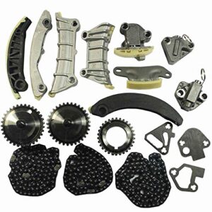 engine timing chain kit guide tensioner sprocket cadillac cts srx sts gmc acadia chevy equinox malibu traverse buick allure enclave lacrosse 2.8l 3.0l 3.6l dohc 24v replace # 9-0753s replacement parts