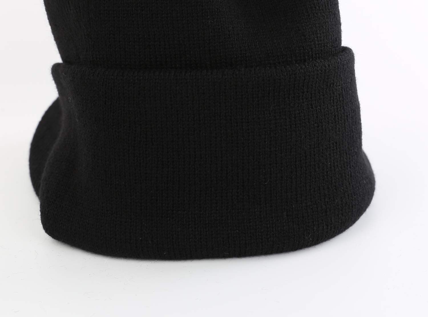 Home Prefer Men's Beanie Hat for Winter Knitted Hat with Bill Daily Beanie Cap Black